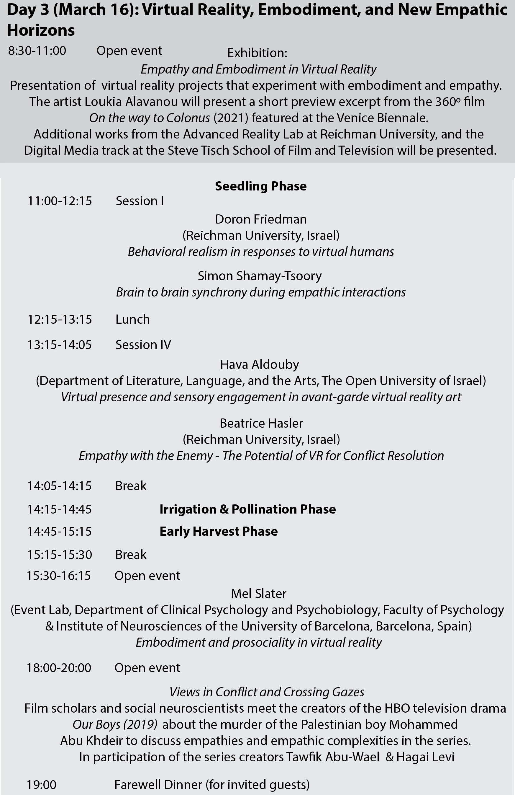 Empathies, Brain, and the Moving Image - Preliminary Program